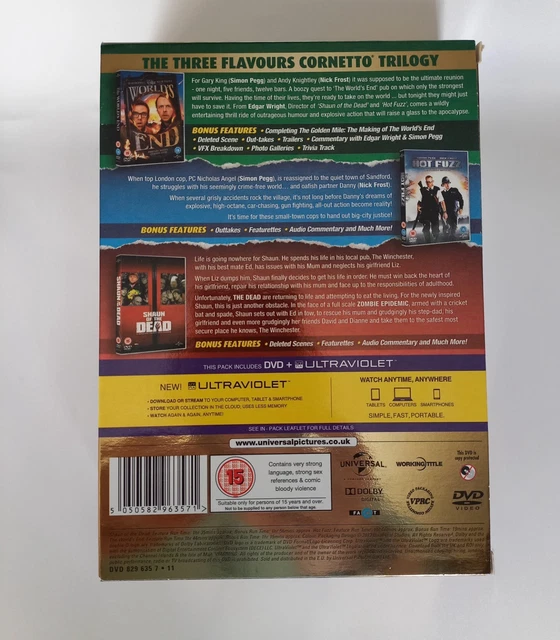 CORNETTO TRILOGY DVD the Three Flavors, World's End, Hot Fuzz, Shaun of ...