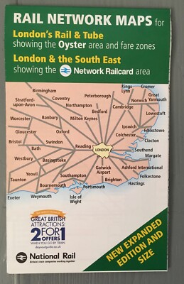 LONDON & SOUTH East Rail & Tube map network railcard & Oyster zone areas 2019 £1.00 - PicClick UK