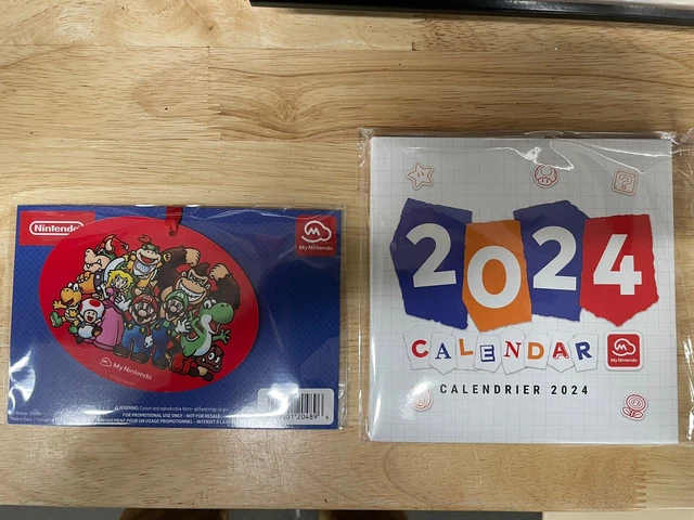 MY NINTENDO REWARDS Combo 2024 Calendar & Mario Bowser Peach Christmas ...