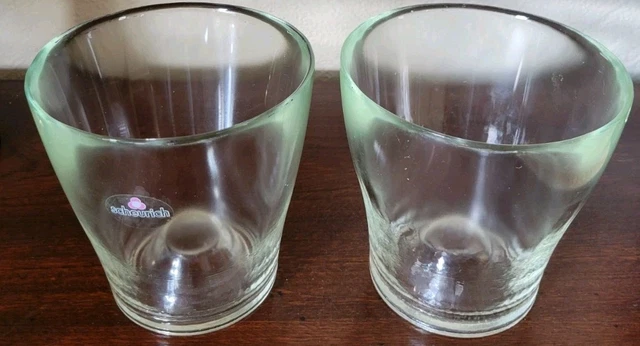 PAIR SCHEURICH GLASS Orchid Planter | West German | Opaque Clear Green ...