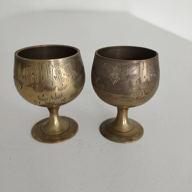 VINTAGE 2 X Chased Very Small Miniature Goblets EPNS £4.99 - PicClick UK