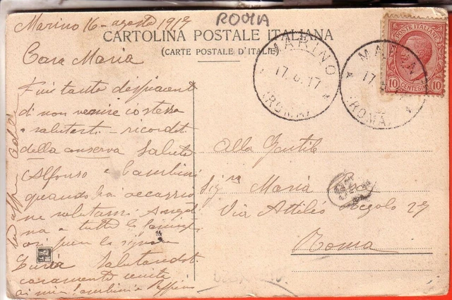 CARTOLINA MARINO LAZIALE Fp Viaggiata 1917 Corso Vittoria Colonna EUR ...