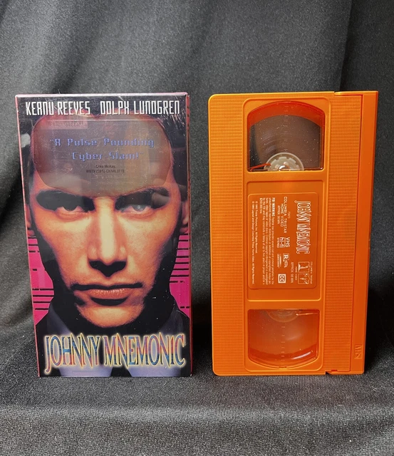 JOHNNY MNEMONIC KEANU Reeves (VHS) Orange Tape Edition w/ Clear Plastic ...