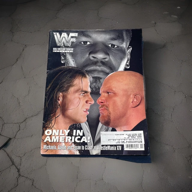 WWF WRESTLING MAGAZINE Poster April 1998 Wrestlemania Mike Tyson Stone ...