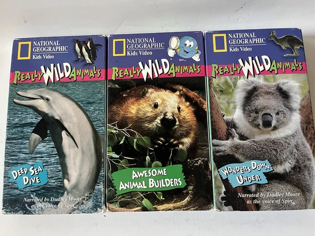 NATIONAL GEOGRAPHIC 3 VHS Lot really Wild Animals Kids Video ...