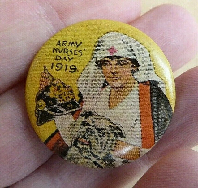 WW1 AUSTRALIAN ARMY Nurses Day 1919 Nurse Picklehaube Bulldog Button ...