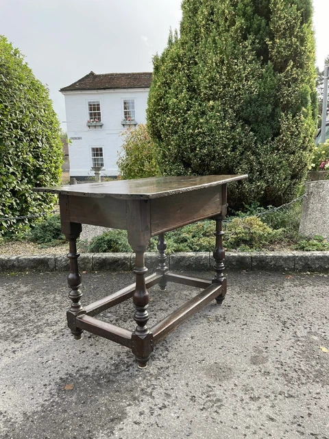 ANTIQUE 18TH CENTURY Dark Oak Joint Console Side Table-Lamp-Occasional ...