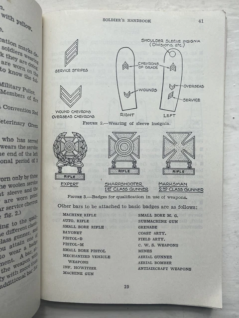 WW2 WAR DEPARTMENT Basic Field Manual Soldiers Handbook July 23 1941 ...