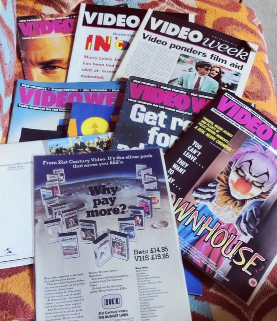VIDEO WEEK TIMES Shop magazine x7 vintage VHS Betamax 80s 90s £39.99 ...