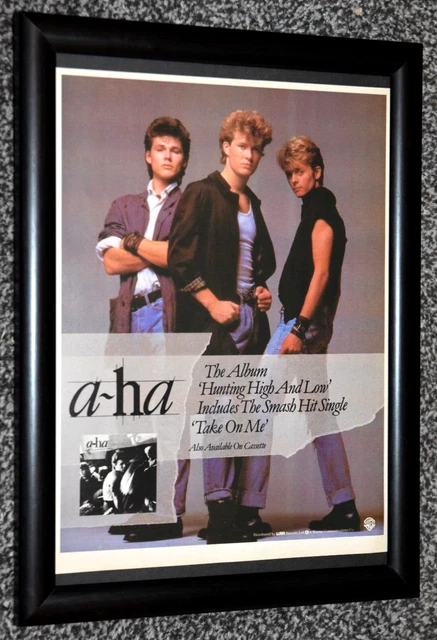 A-HA BAND FRAMED A4 hunting high and low 1985 ALBUM original ART poster ...