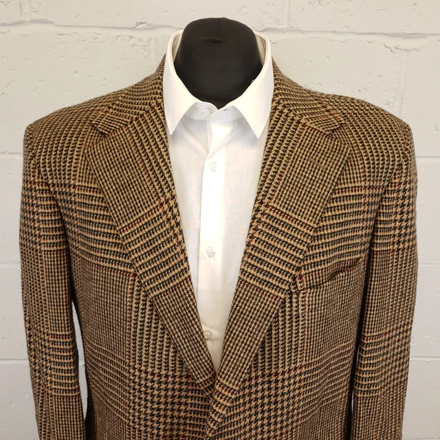 POLO RALPH LAUREN Tweed Blazer Jacket 44R = XL Houndstooth Wool Sport Jacket £150.00 - PicClick UK