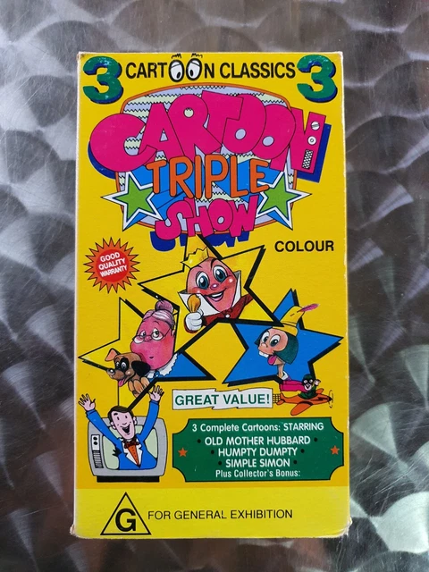 CARTOON TRIPLE SHOW - Classic 1992 Kids/Children's VHS - Video Tape $7. ...
