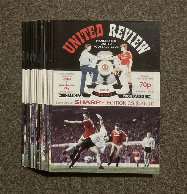 18 X Manchester United 1989 90 Home Programme Bundle Very Good