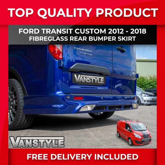FITS FORD TRANSIT Custom 12-18 Rear Bumper Skirt Spoiler Valance ...