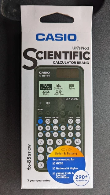 CASIO FX-85GT CW Solar Powered Scientific Calculator - Black FREE ...