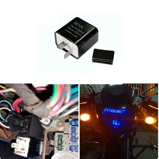 BLACK FLASHER RELAY ABS Hyper Flash Relay Motorcycle Flasher Relay Moto ...