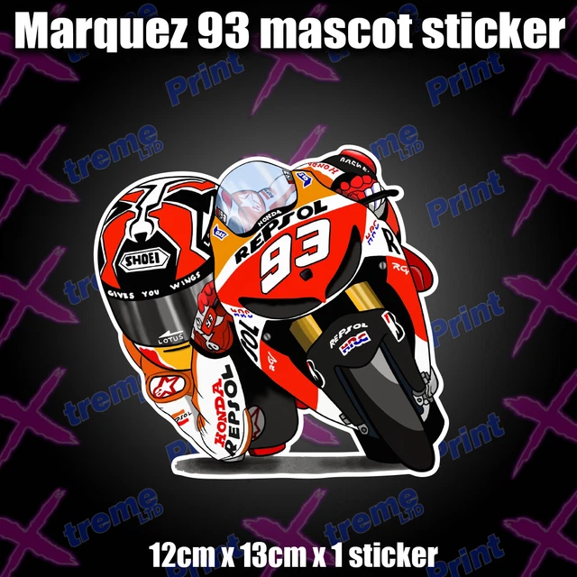 MARC MARQUEZ 93 Repsol Mascot Decal/Sticker Moped Motorcycle scooter ...