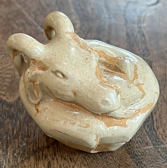 ANTIQUE SIGNED JAPANESE or Chinese Pottery Small Ram Form Jar £116.45 ...