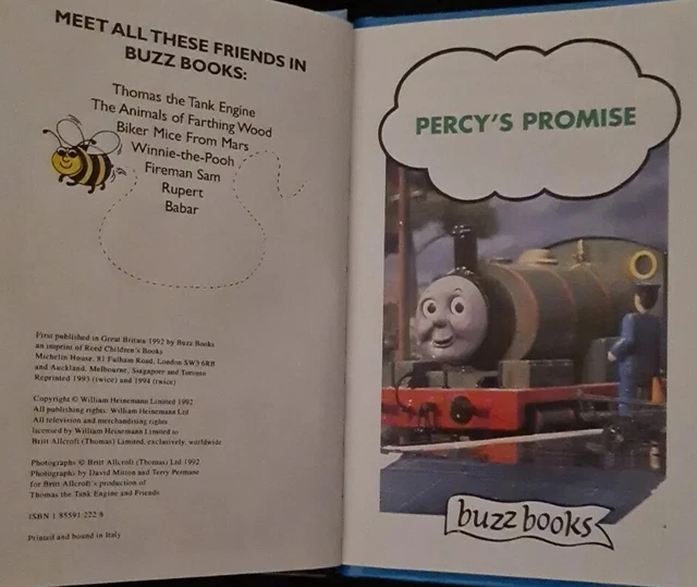 Thomas Tank Friends Percy S Promise Buzz Mini Book 30 Hc 1994