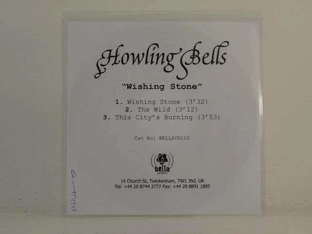 HOWLING BELLS WISHING STONE (H1) 3 Track Promo CD Single including ...