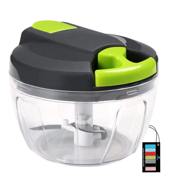 MANUAL FOOD CHOPPER, Pull String, Onions Slicer, Vegetable Blender ...