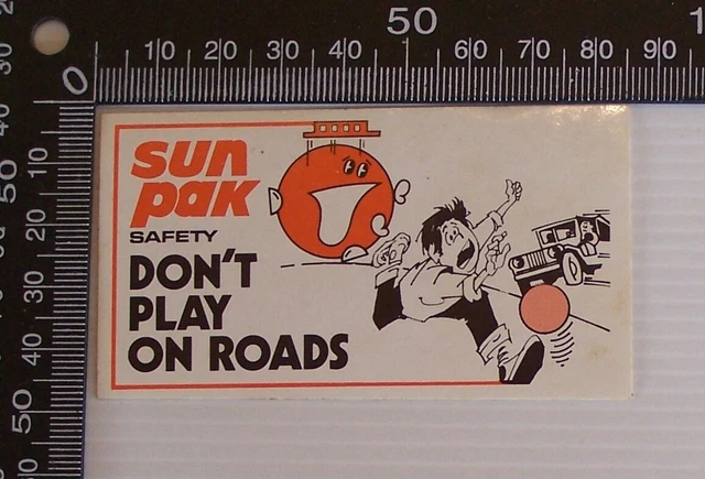 VINTAGE SUN PAK Safety Don't Play On Roads Australia Advertising Promo ...