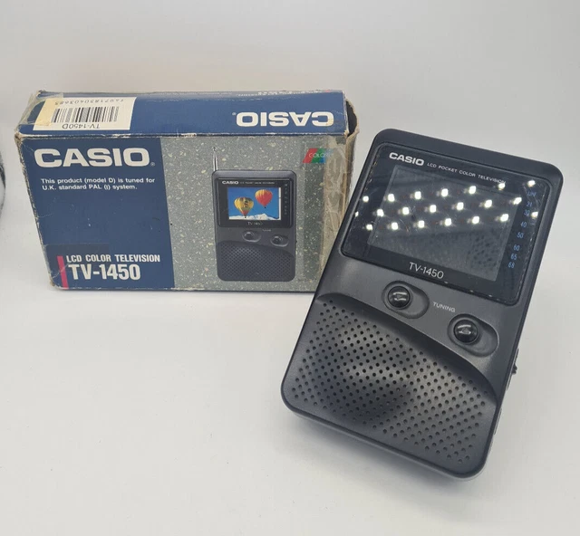 CASIO TV-1450 LCD Pocket Colour Television UHF PAL UK Portable With Box ...