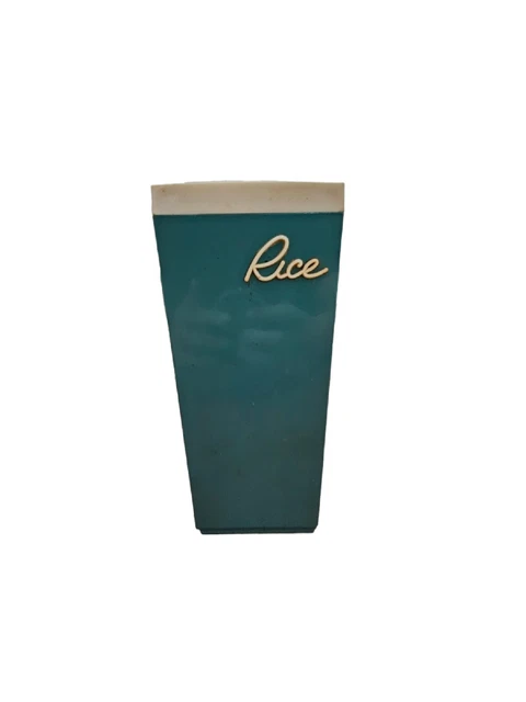 RETRO 60S-70S TEAL/WHITE plastic Capri RICE canister vintage ...