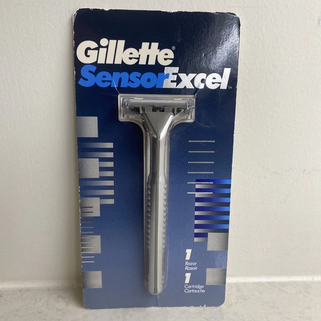 ORIGINAL GILLETTE SENSOR Excel Razor Metal Handle blade Shaver Made in ...