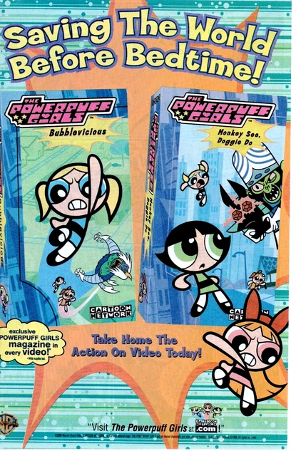 2000 POWERPUFF GIRLS VHS CN Promo PRINT AD WALL ART - CARTOON NETWORK ...