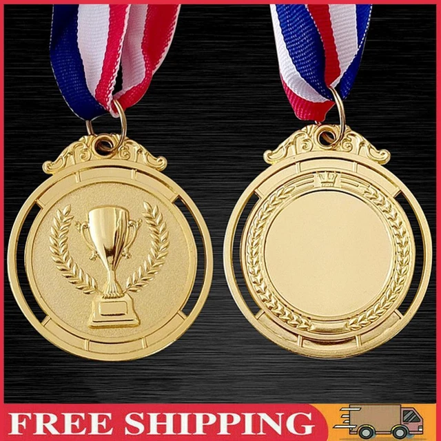 2 INCHES WINNER Medal with Neck Ribbon Round for Competitions Party ...