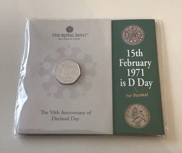 THE ROYAL MINT 50th Anniversary Of Decimal Day BU 50p £12.00 - PicClick UK