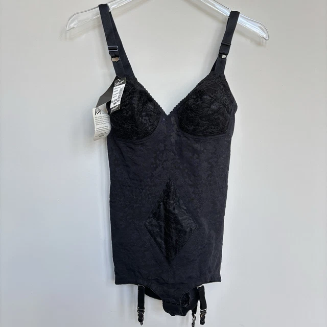 RAGO #9057 BODY Briefer Lace Shapewear Girdle Black 36B Garter Belts ...