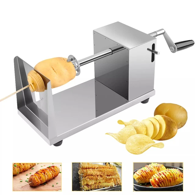 SPIRAL POTATO SLICER Chipper Potatoes Chips Cutter Machine Tornado ...