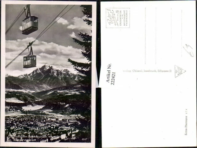 222421,INNSBRUCKER NORDKETTENBAHN SEILBAHN Seilschwebebahn Gondel Wagenkreuzung EUR 3,00 ...