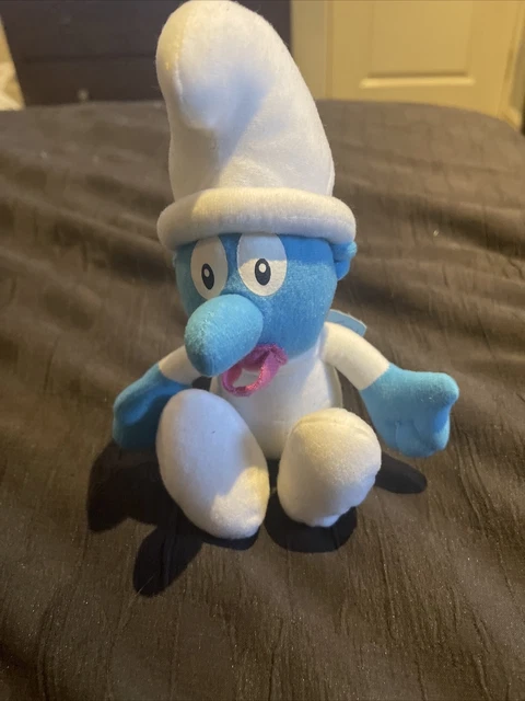 THE SMURFS BLUE Baby Smurf Plush Soft Toy Figure With Dummy Play By ...