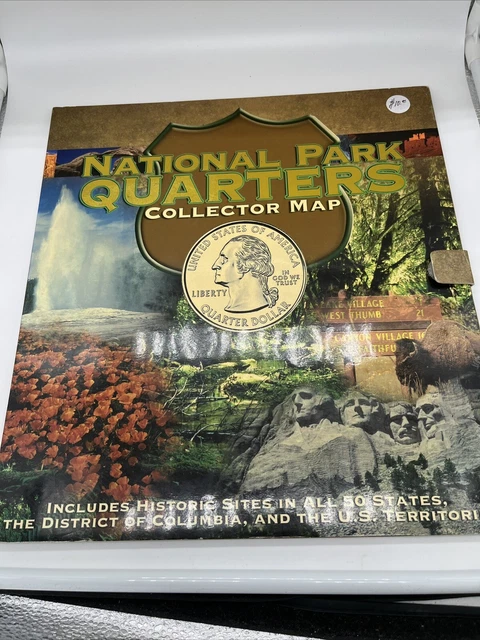 NATIONAL PARK QUARTERS Coin Collection Display Map Educational Whitman ...
