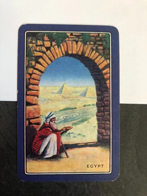 VINTAGE RETRO ART Egypt Pyramid Old Egyptian Man Gent Scenery Swap ...