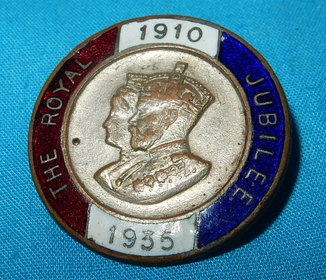 VINTAGE GEORGE V 1935 THE ROYAL JUBILEE ENAMEL PIN BADGE - KETTERING ...
