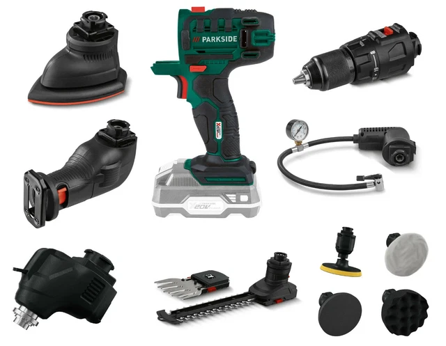 INSERTI PER DISPOSITIVO combinato batteria 4 in 1 Parkside X20 V ""PKGA ...