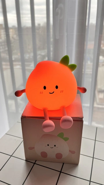 PEACH LAMPNIGHTLIGHT, CUTE Squishy Silicone Lamp,Nursery Rechargeable ...