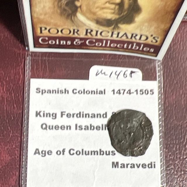 SPANISH COLONIAL: KING Ferdinand & Queen Isabella 1474-1505 20mm F/S ...