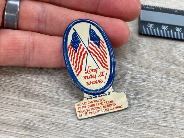 1940S CRACKER JACK Gumball Toy Rare Star Spangled Banner Patriotic Flag ...