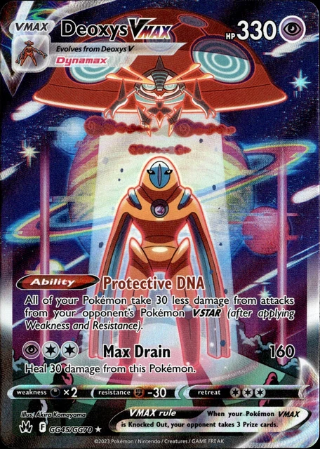 POKEMON TCG DEOXYS VMAX GG45/GG70 Crown Zenith Galarian Gallery Ultra ...