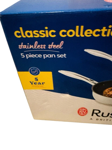 RUSSELL HOBBS PAN Set 5PC Classic Collection Stainless Steel NonStick ...