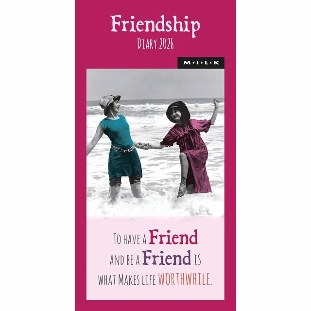 MILK, FRIENDSHIP SLIM Diary 2026 - Friends & Family - Two Week To View ...