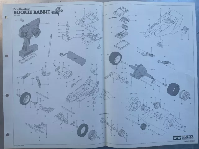 TAMIYA ORIGINAL EXPLODED Diagram from Tamiya Service guide Rookie ...