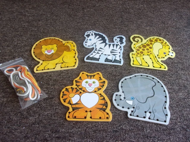 MELISSA & DOUG Zoo Animal Threading Cards. Uk Bids Only EUR 1,79 ...