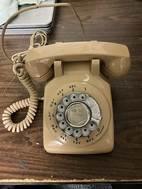 VINTAGE 1960'S Kellogg ITT Telephone Rotary Dial Beige W/Cord Untested ...
