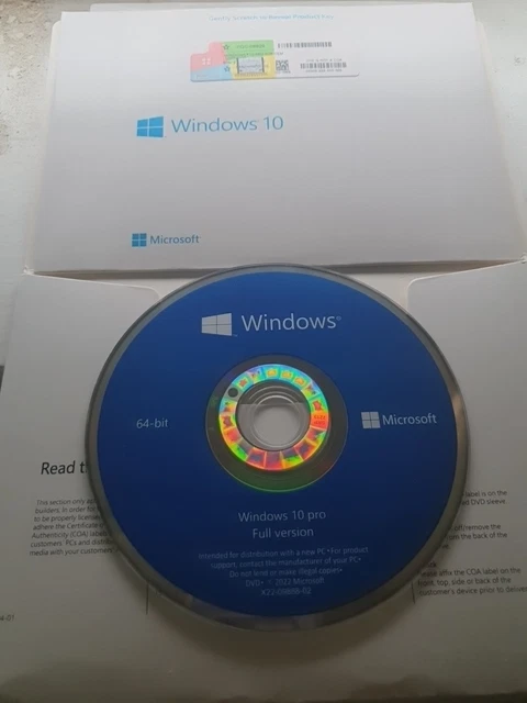 WINDOWS 10 PRO 64bit English Full version Factory sealed New pack DVD ...